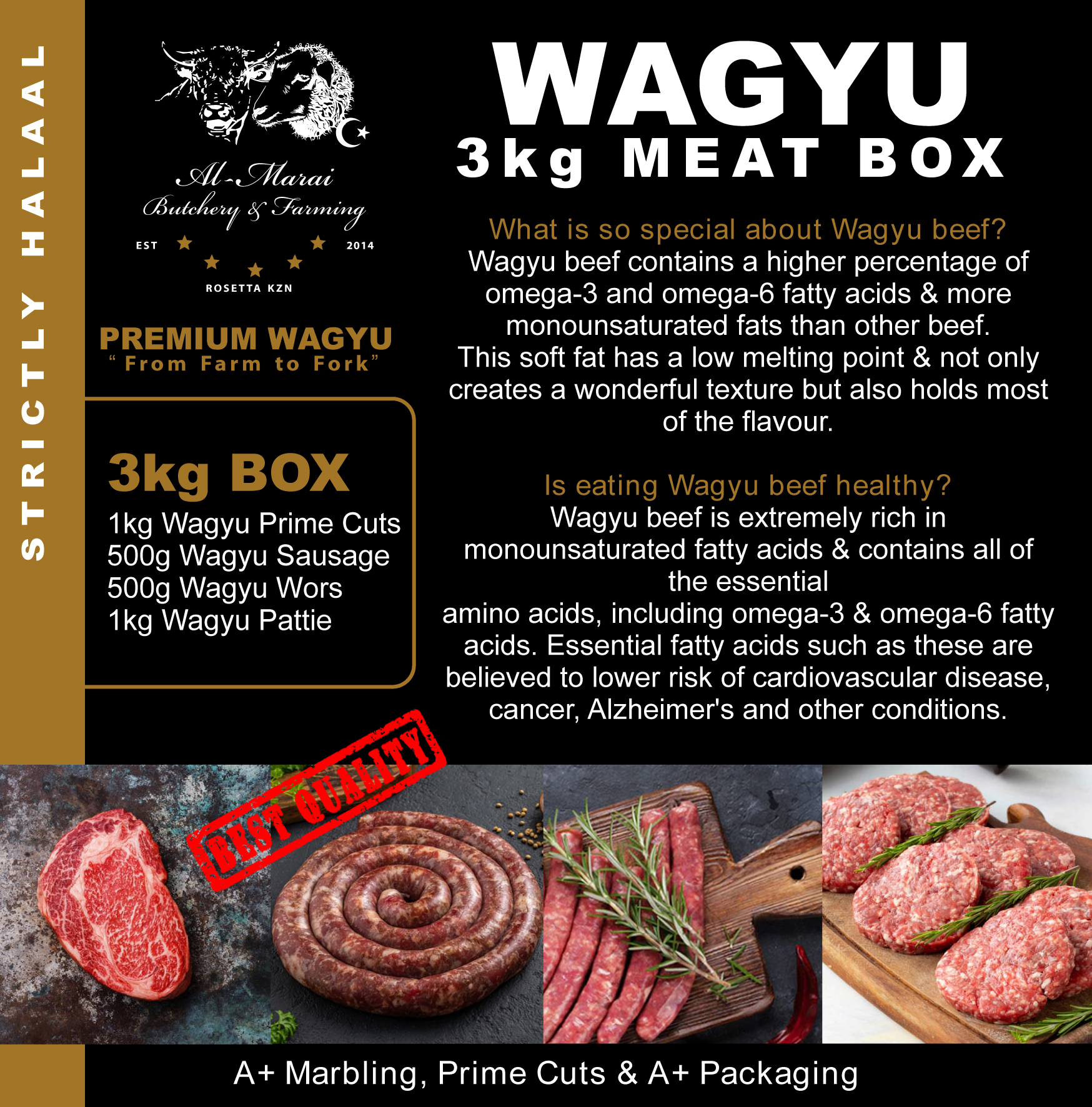 Al'Marai Butcher & Farming. WB1: Wagyu 3kg Box